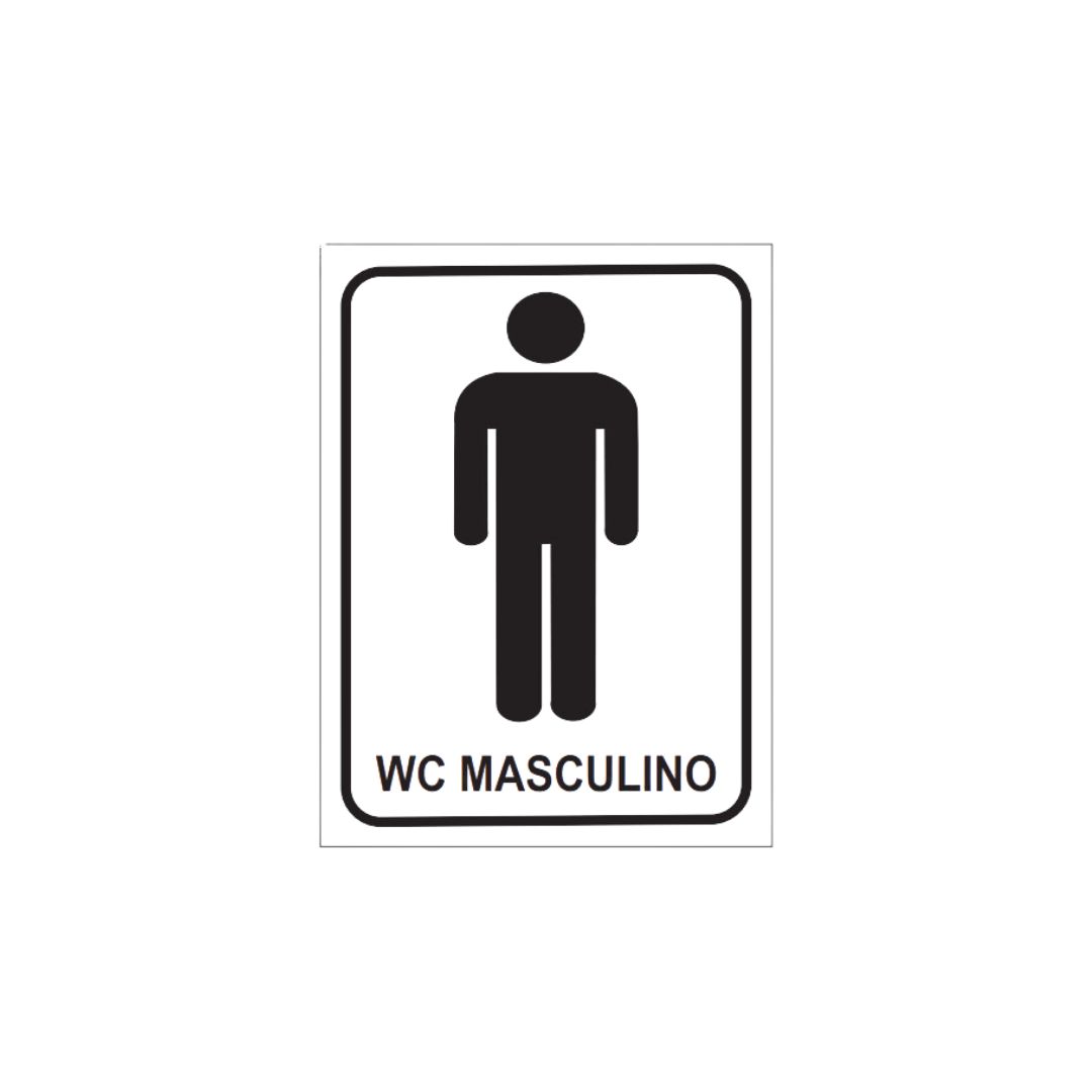 PLACA SINALIZAÇÃO (WC HOMEM) (JC 126) | Konecta Atacadista